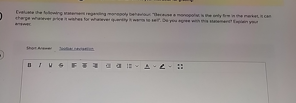 Solved Evaluate the following statement regarding monopoly | Chegg.com