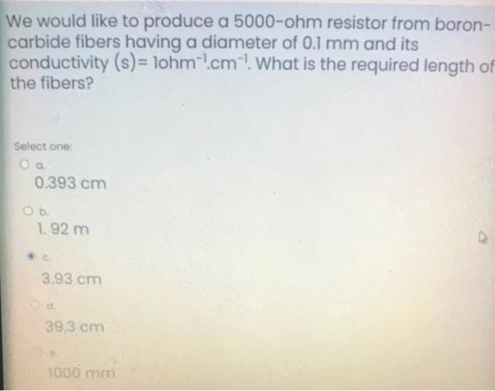 Solved We would like to produce a 5000-ohm resistor from | Chegg.com