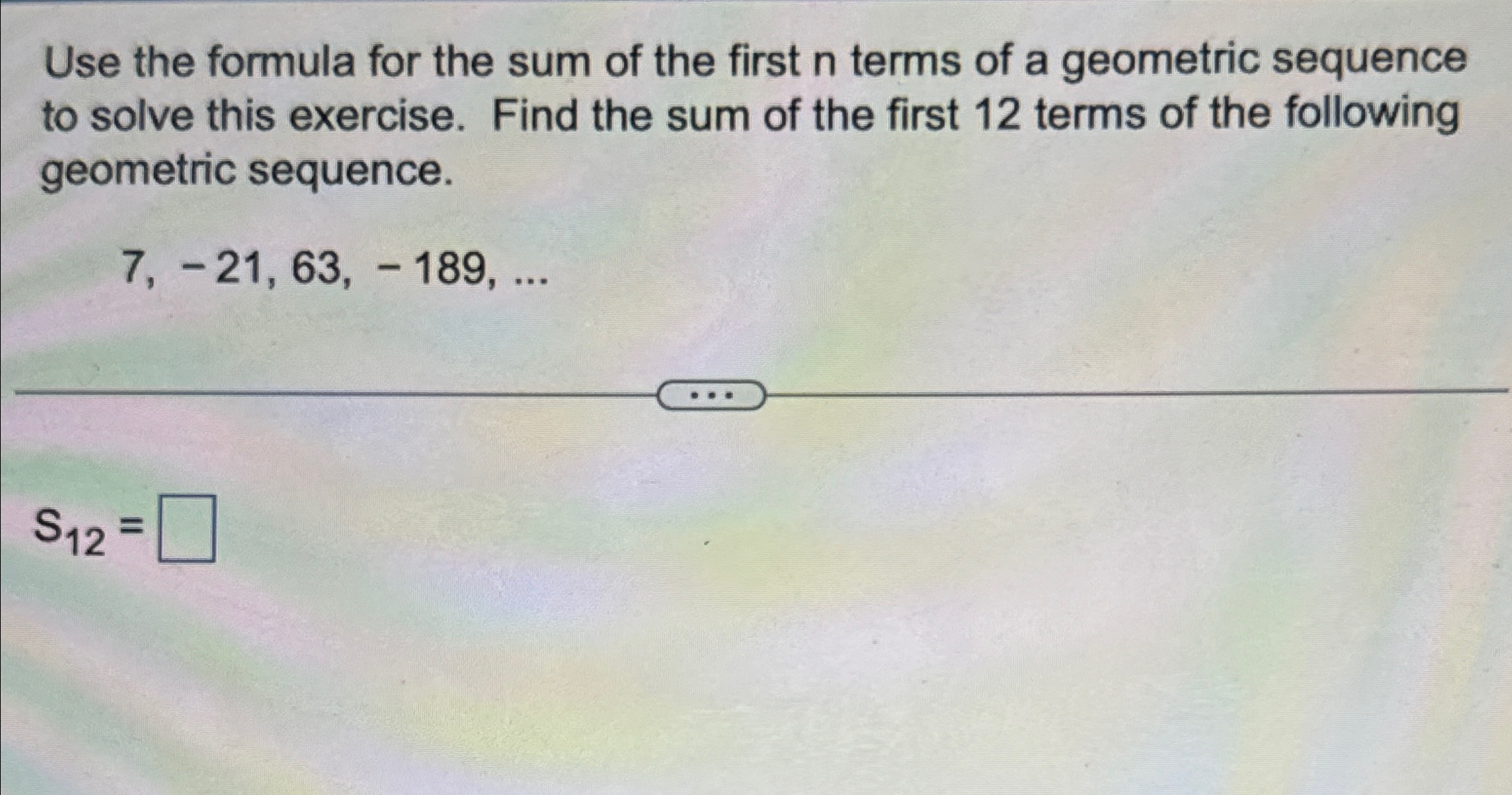 Solved Use the formula for the sum of the first n ﻿terms of | Chegg.com