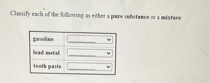 Solved Classify each of the following as either a pure | Chegg.com