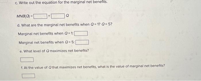 Solved Suppose that the total benefit and total cost from a | Chegg.com