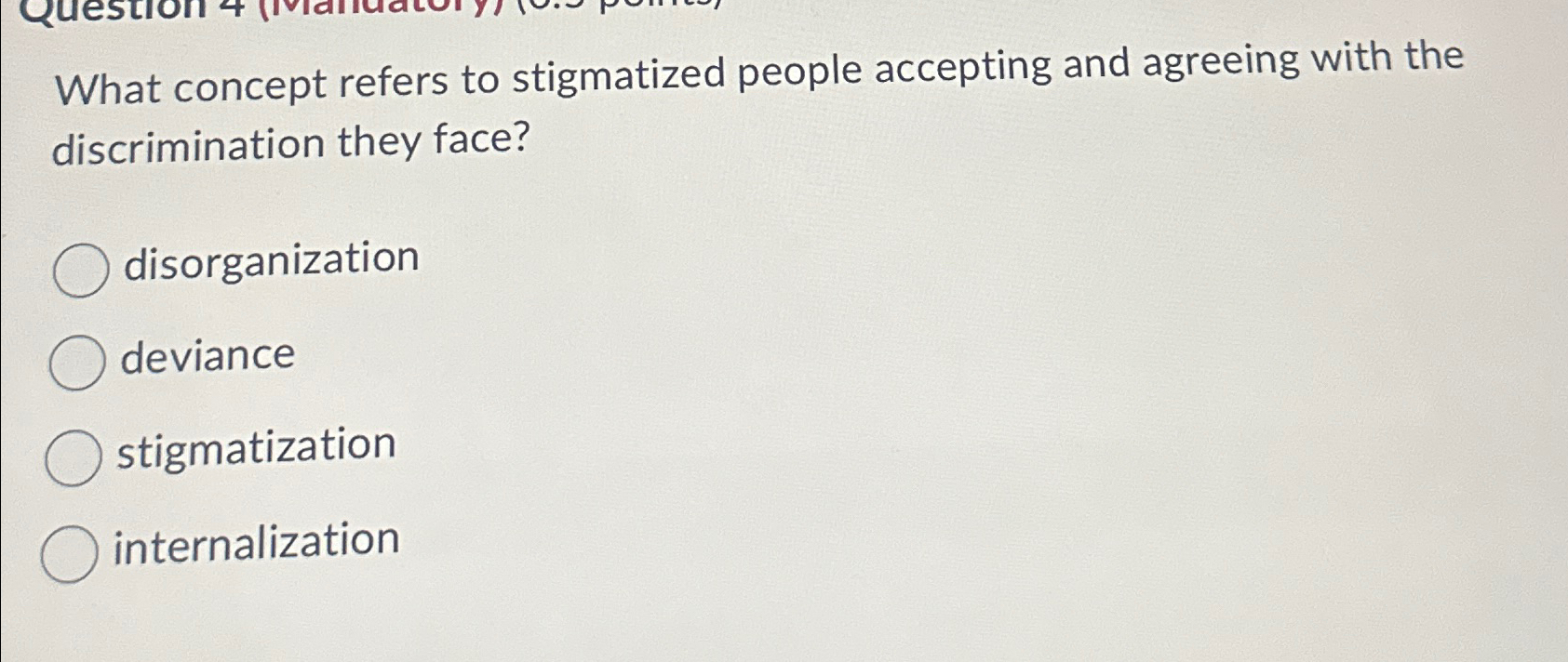 Solved What concept refers to stigmatized people accepting | Chegg.com