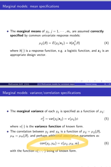Suppose I have a marginal model (glm). What is | Chegg.com