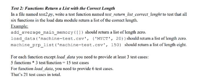 Solved Test 2: Functions Return a List with the Correct | Chegg.com