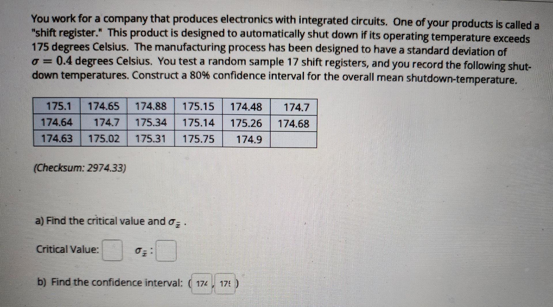 Solved You work for a company that produces electronics with | Chegg.com