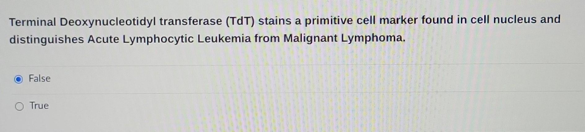 Solved Terminal Deoxynucleotidyl transferase (TdT) stains a | Chegg.com