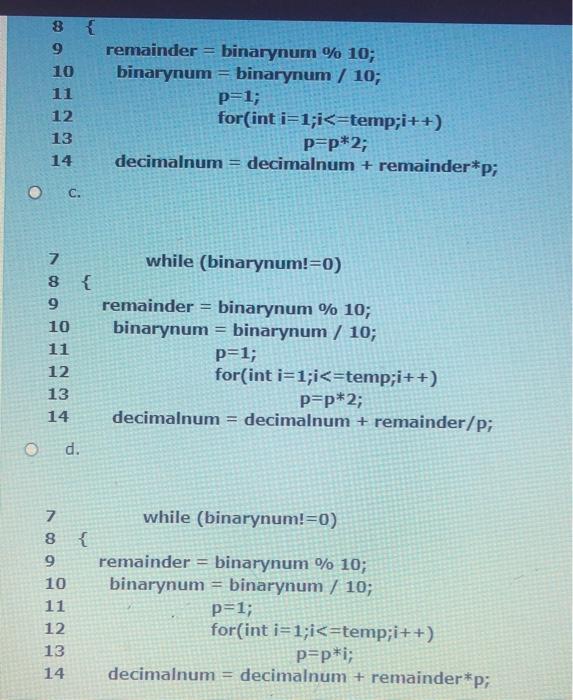 Solved (Printing the Decimal Equivalent of a Binary Number) | Chegg.com
