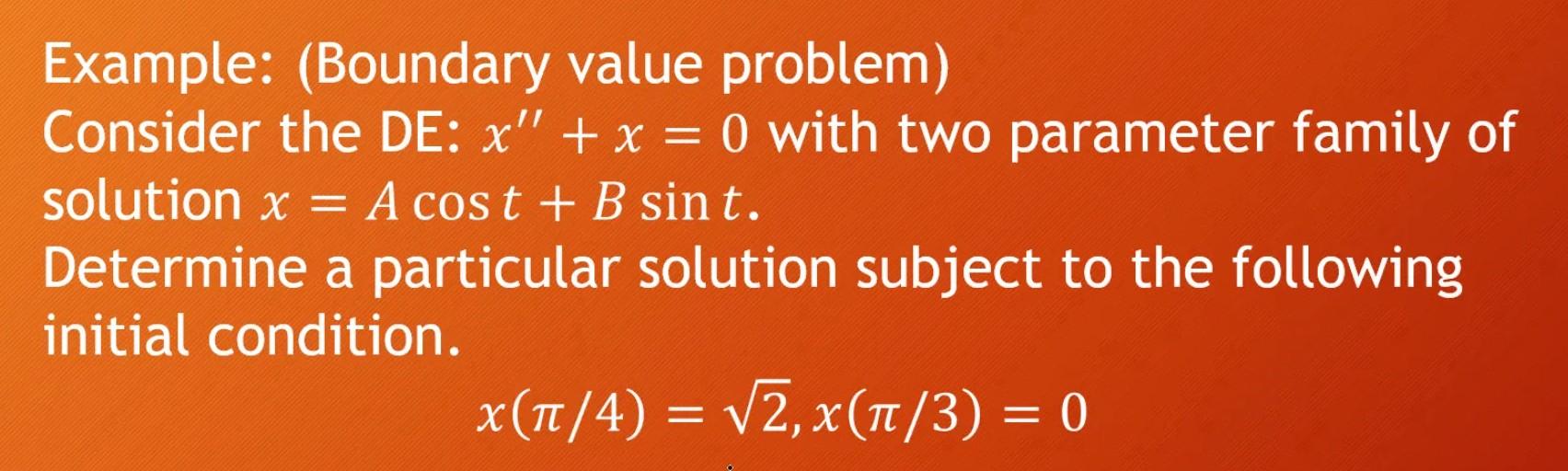 Solved Example Boundary Value Problem Consider The De