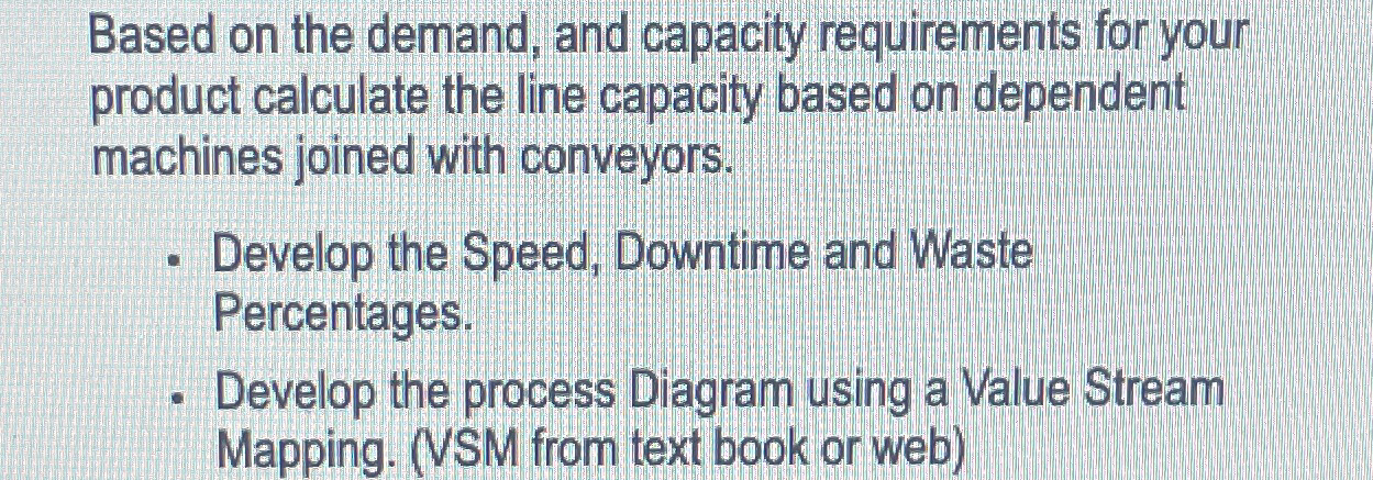 Solved Based on the demand, and capacity requirements for | Chegg.com