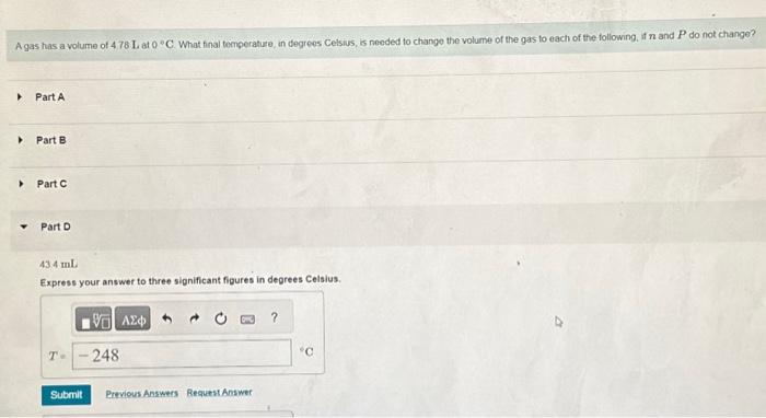 Solved Part A Part B Part C Part D 43.4 mL Express your | Chegg.com