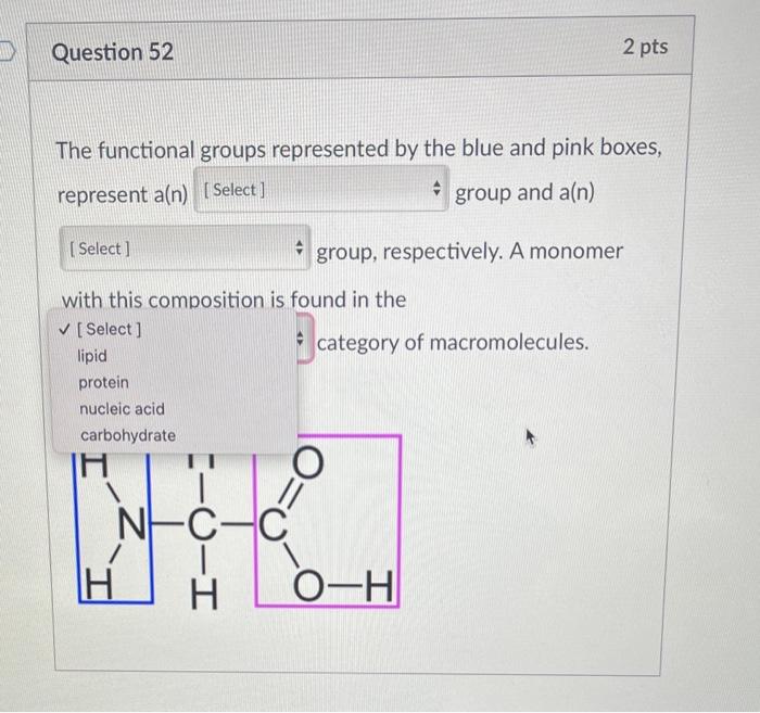 Solved The functional groups represented by the blue and | Chegg.com