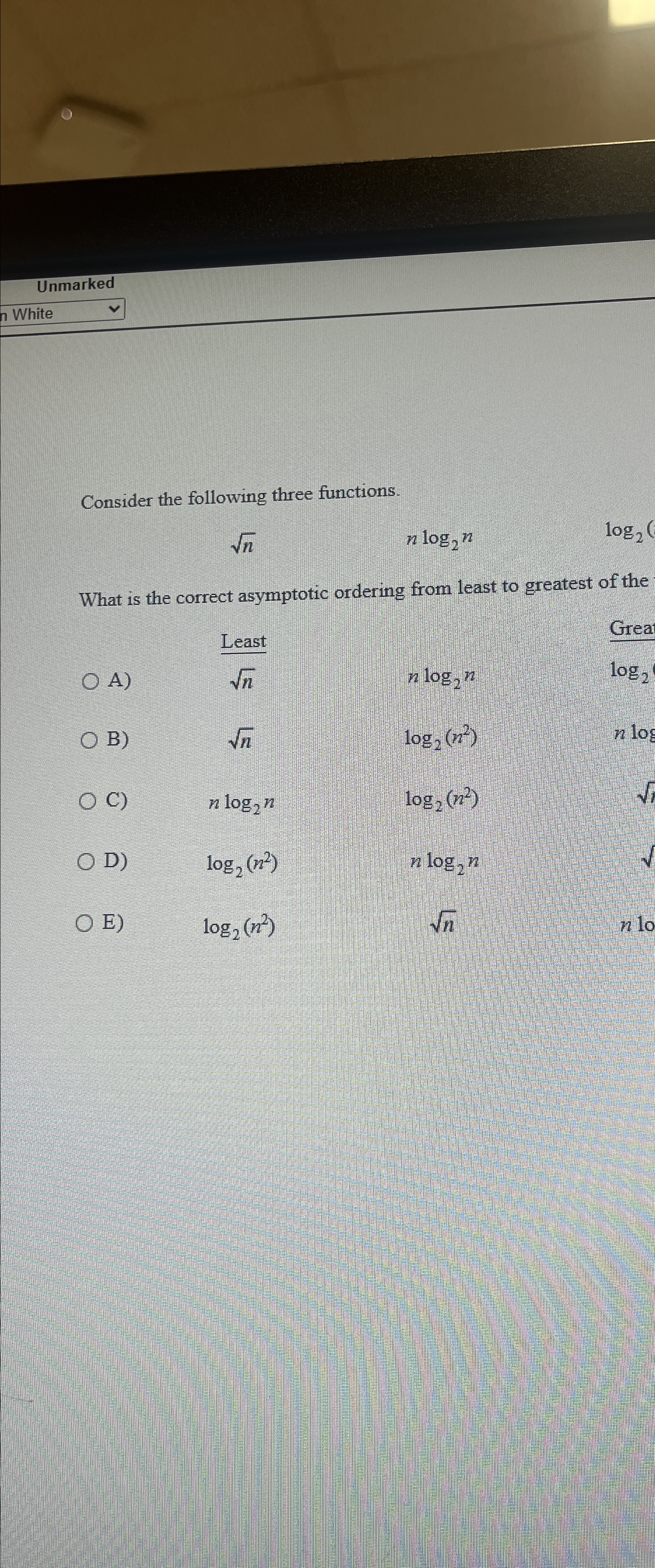 Solved Consider the following three functions.in | Chegg.com