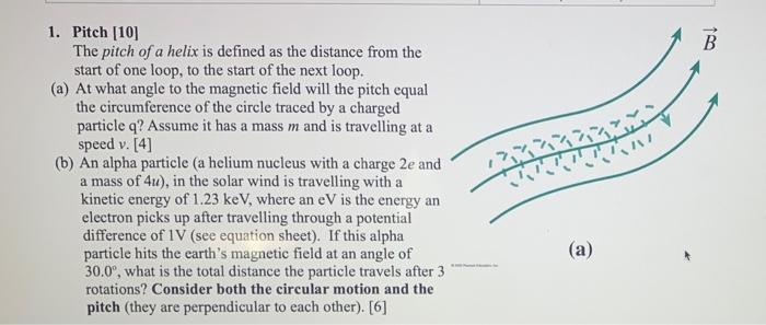 Solved B Tin 1. Pitch [10] The pitch of a helix is defined | Chegg.com