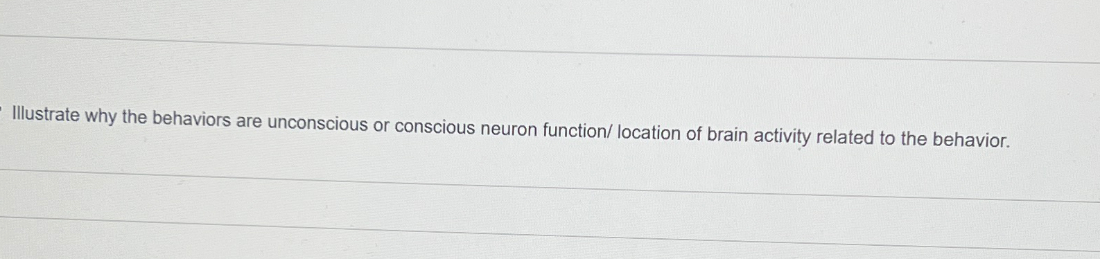 Solved Illustrate why the behaviors are unconscious or | Chegg.com