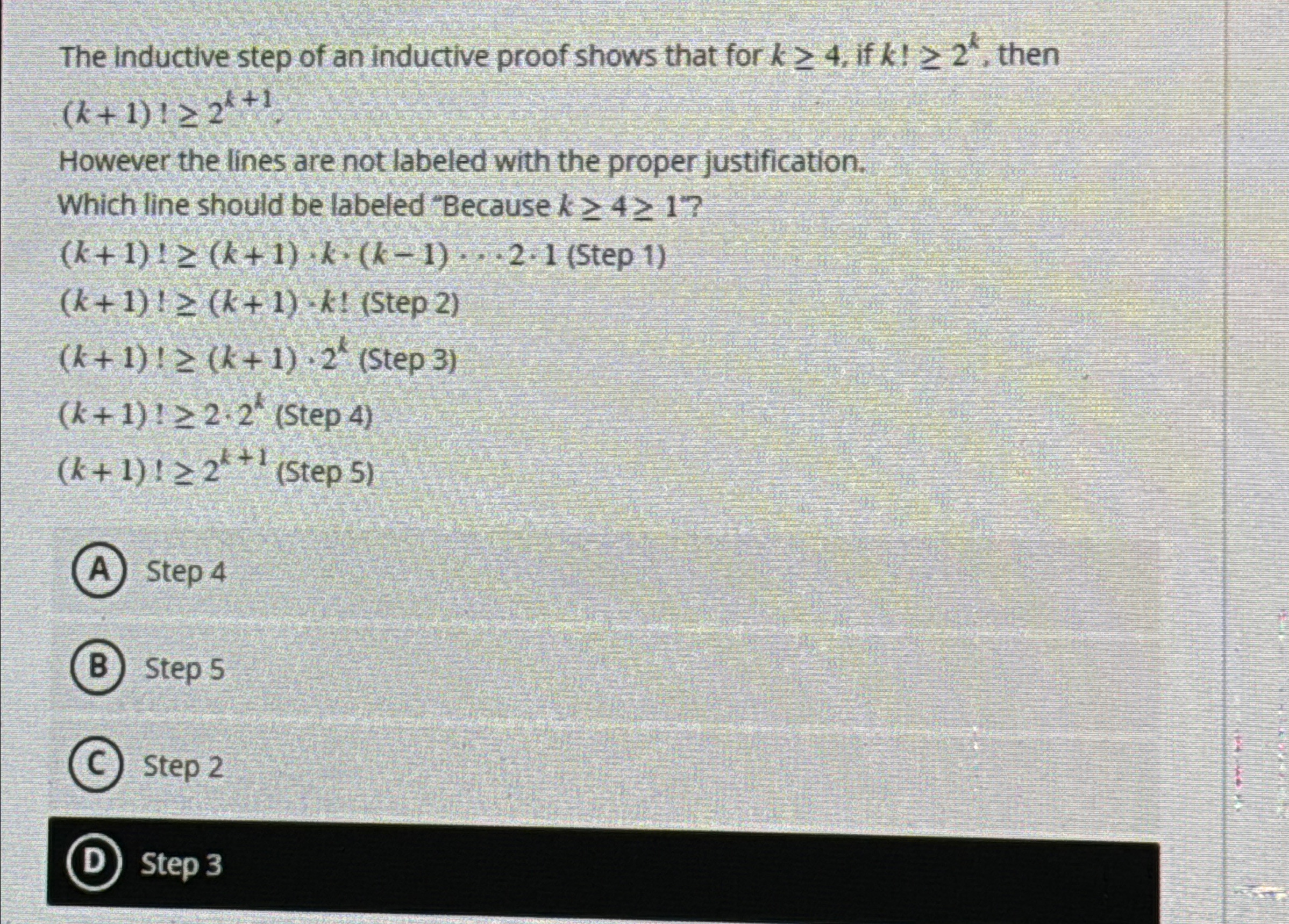 Solved The inductive step of an inductive proof shows that | Chegg.com