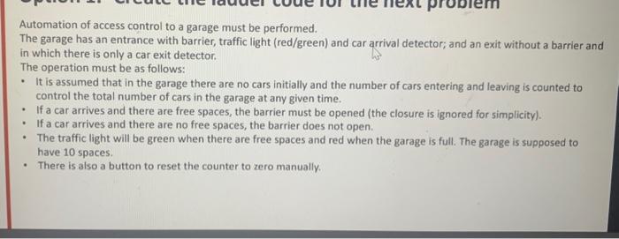 Solved Create a ladder diagram Automation of access control | Chegg.com