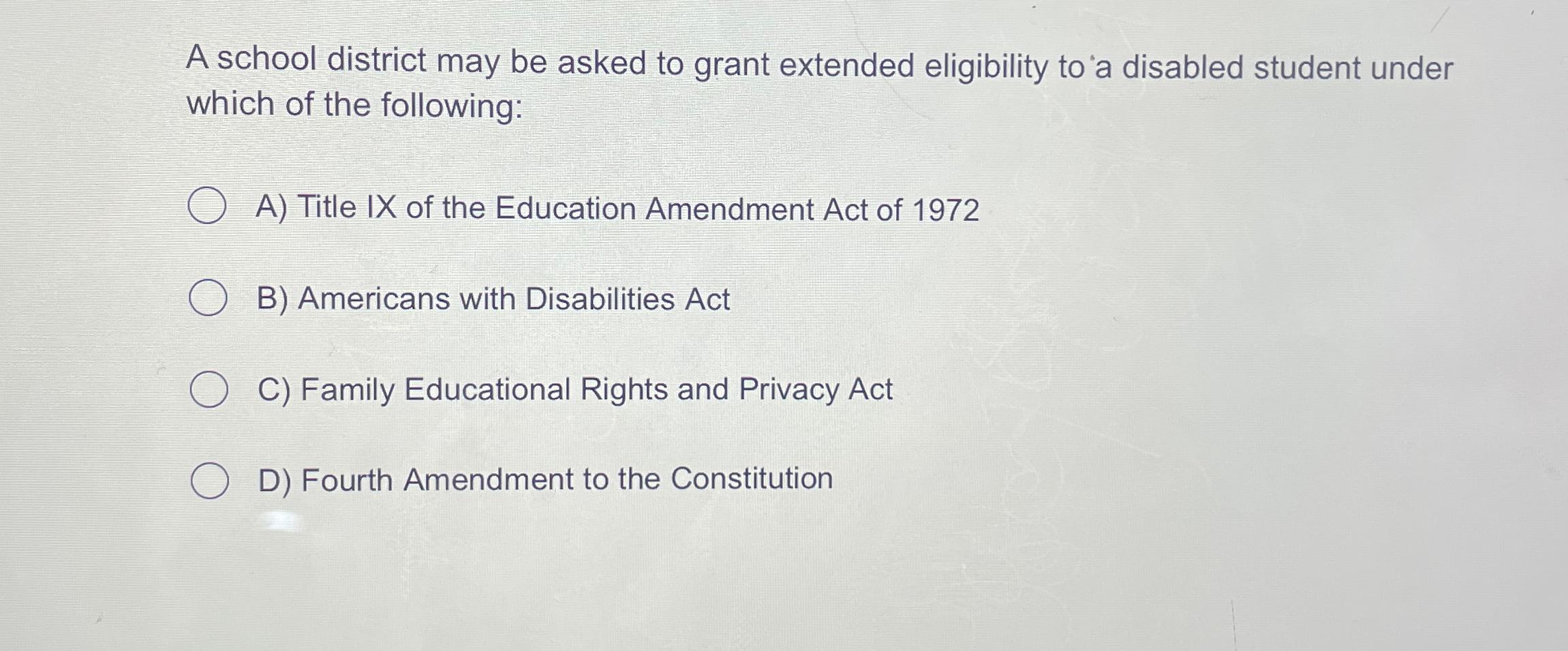 Solved A school district may be asked to grant extended | Chegg.com