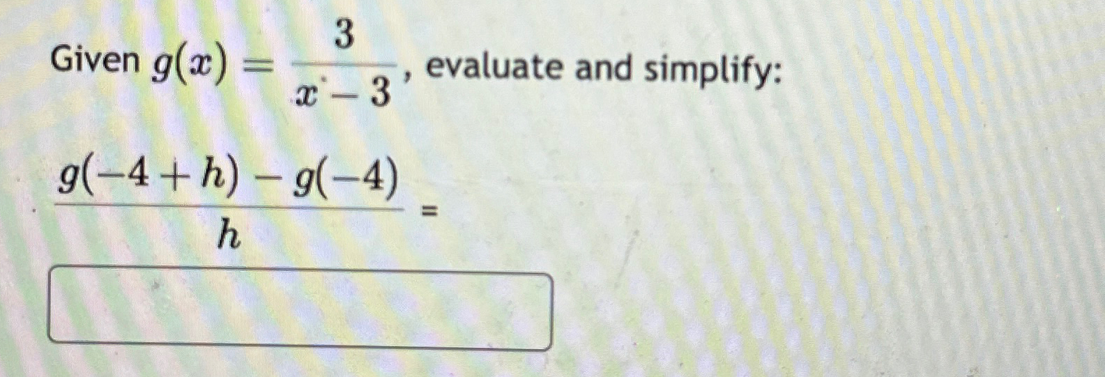 Solved Given g(x)=3x-3, ﻿evaluate and | Chegg.com