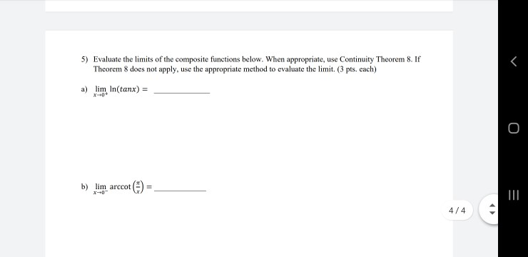 Solved 5) Evaluate the limits of the composite functions | Chegg.com