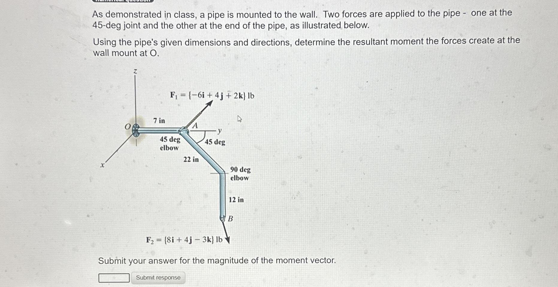 As demonstrated in class, a pipe is mounted to the | Chegg.com