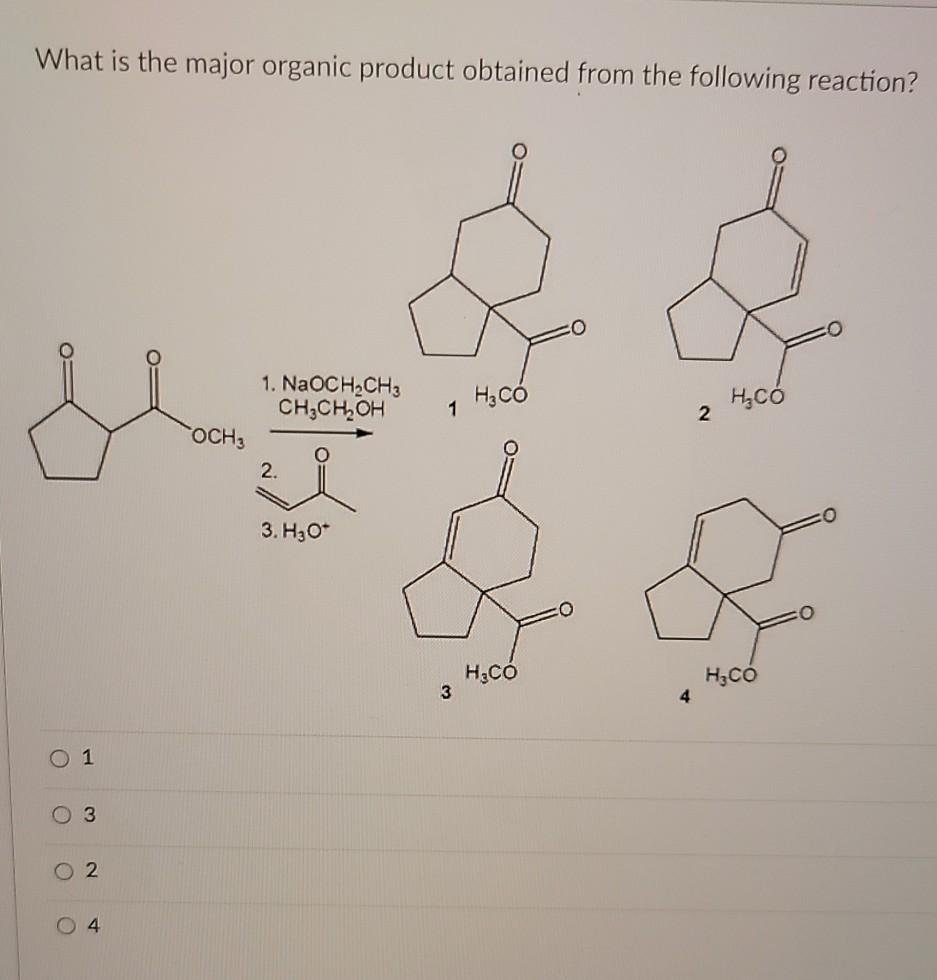 Solved What is the major organic product obtained from the | Chegg.com