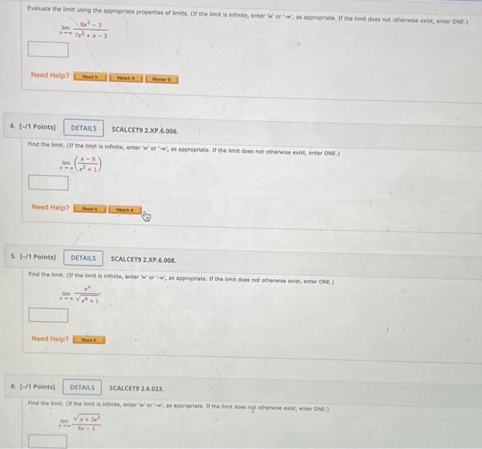 Solved Evaluate the limit using the appropriate properties | Chegg.com