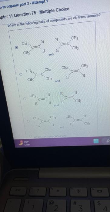 Solved Which of the following pairs of compounds are cis | Chegg.com