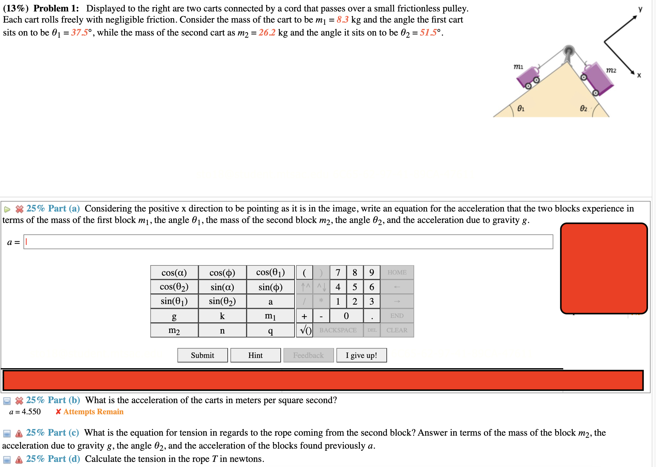 Solved (13%) ﻿Problem 1: Displayed to the right are two | Chegg.com