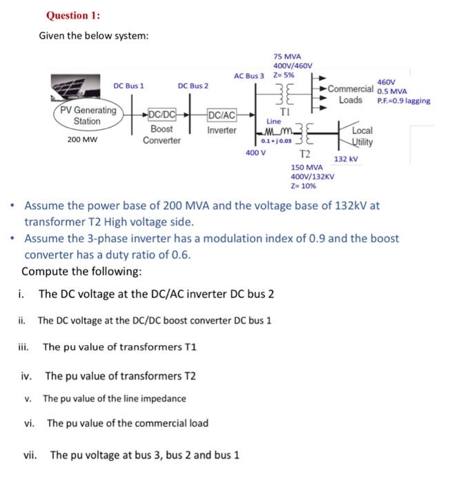 Question 1: Given the below system: - Assume the | Chegg.com