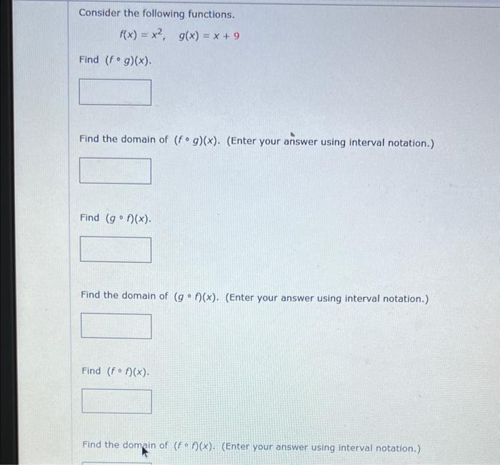 Solved Consider the following functions. f(x) = x2, g(x) = x | Chegg.com