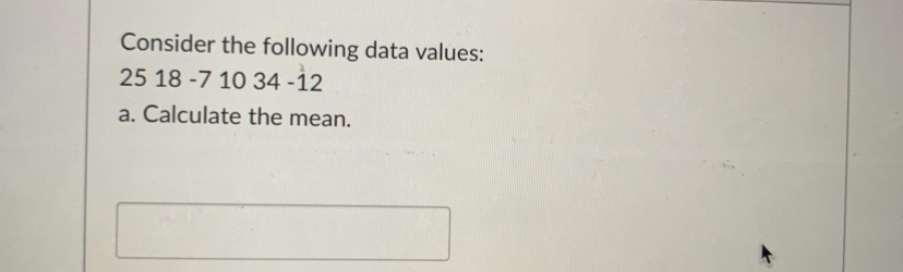 Solved Consider the following data | Chegg.com