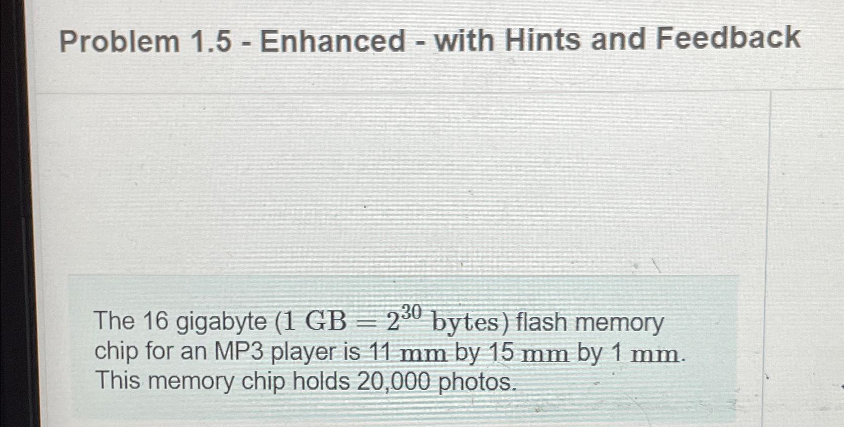 Solved Problem 1.5 - ﻿Enhanced - ﻿with Hints and FeedbackThe | Chegg.com