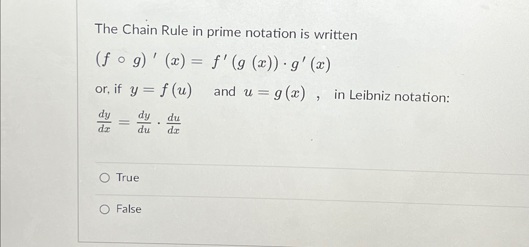 The Chain Rule In Prime Notation Is
