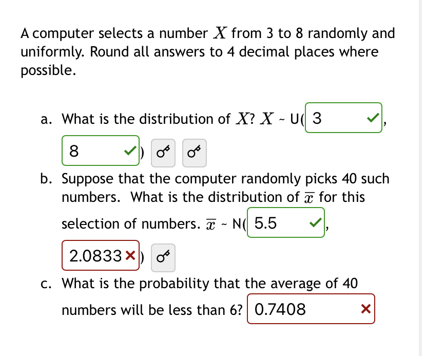 Solved A computer selects a number x ﻿from 3 ﻿to 8 ﻿randomly | Chegg.com