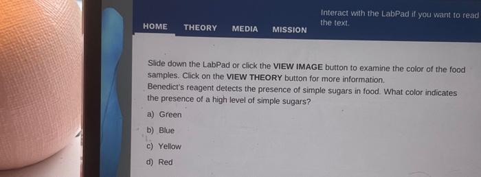 4 HOME THEORY MEDIA MISSION Interact with the LabPad | Chegg.com