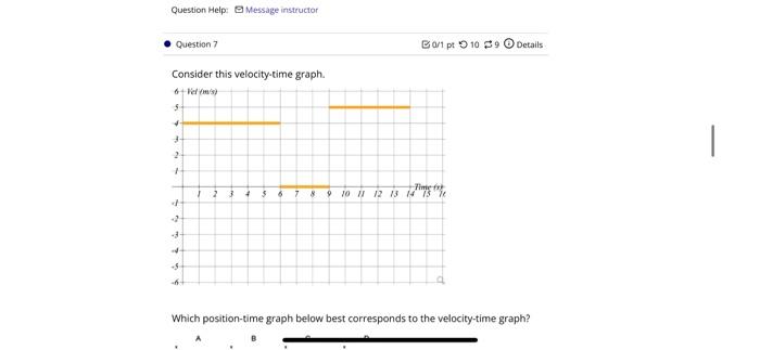 Solved Consider this velocity-time graph. Which | Chegg.com