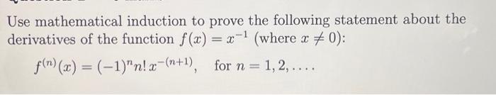 Solved Use mathematical induction to prove the following | Chegg.com