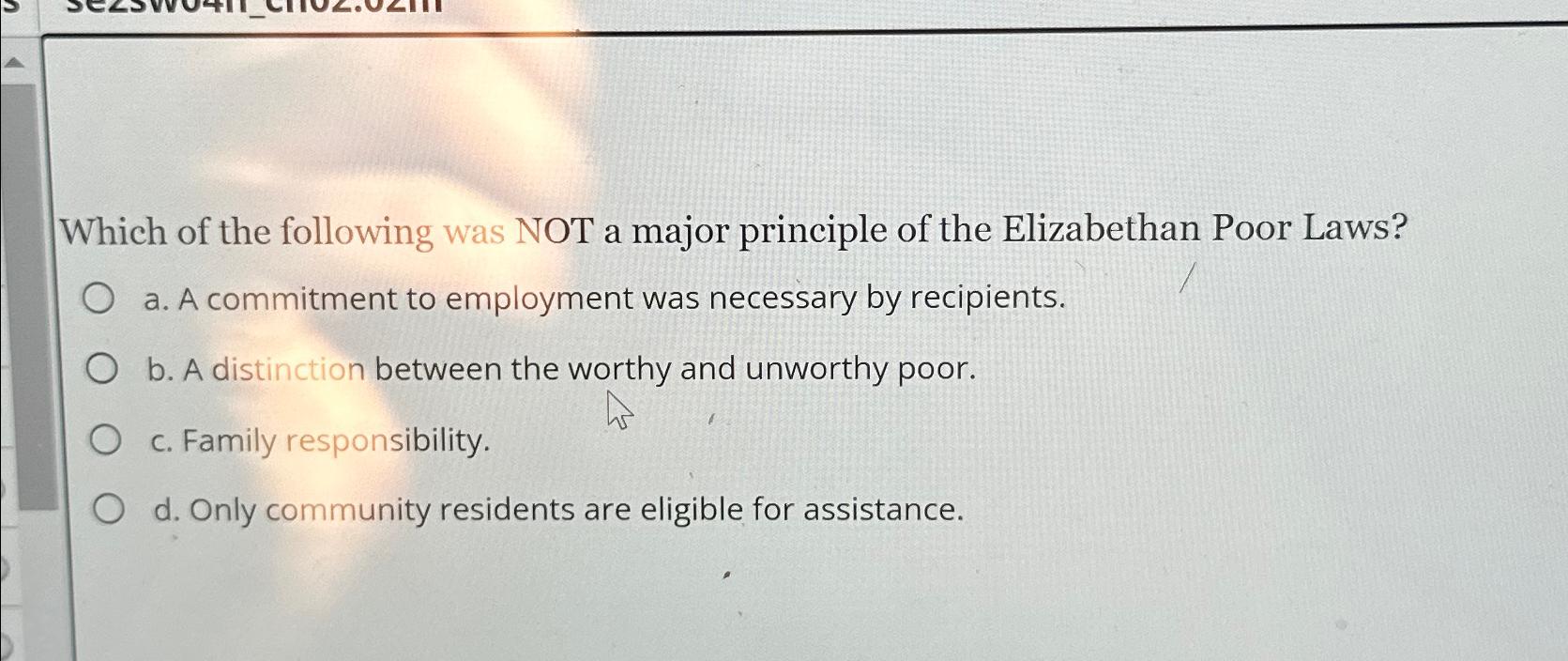 Solved Which of the following was NOT a major principle of | Chegg.com