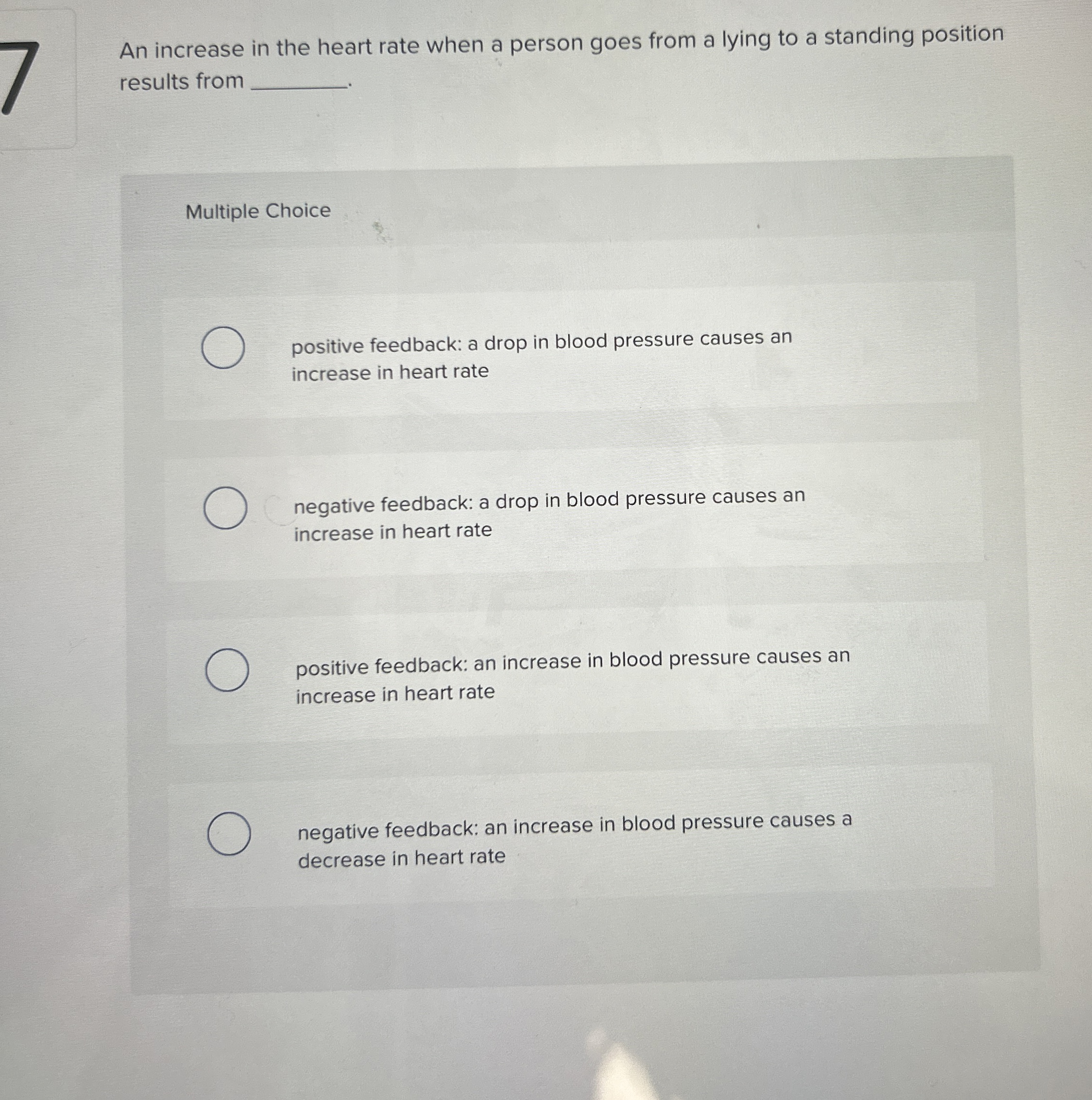 Solved An increase in the heart rate when a person goes from | Chegg.com