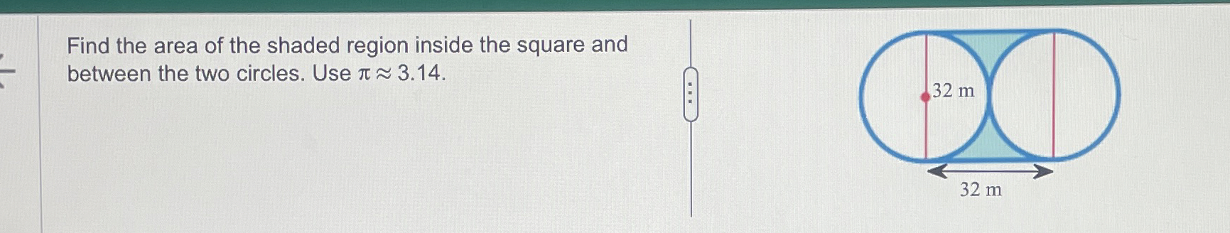 Solved Find the area of the shaded region inside the square | Chegg.com