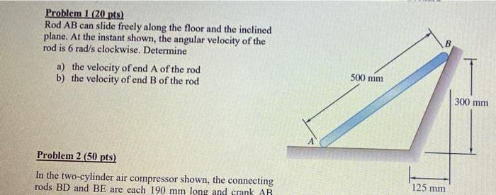 Solved Problem 1 (20 pts) Rod AB can slide freely along the | Chegg.com