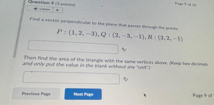 Solved Find a vector perpendicular to the plane that passes | Chegg.com