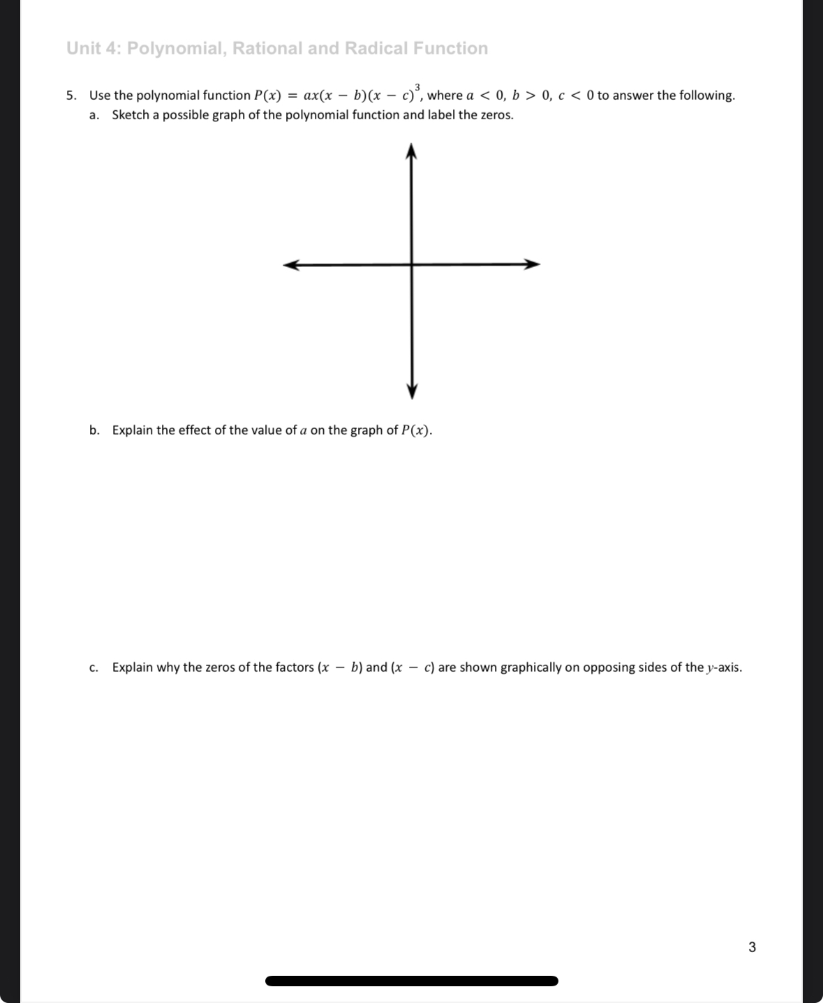 Solved Unit 4: Polynomial, Rational and Radical Function5. | Chegg.com