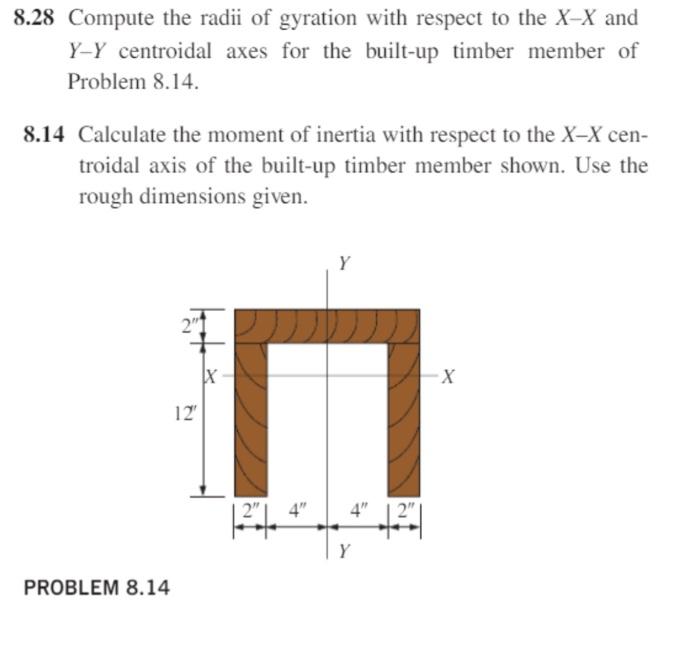 Solved compute the radii of gyration with respect to the x-x | Chegg.com