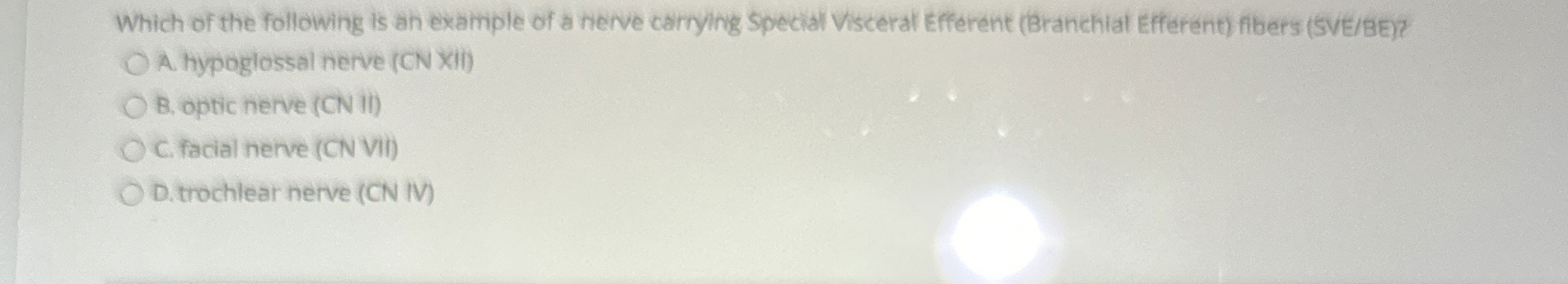 Solved Which of the following is an example of a nerve | Chegg.com