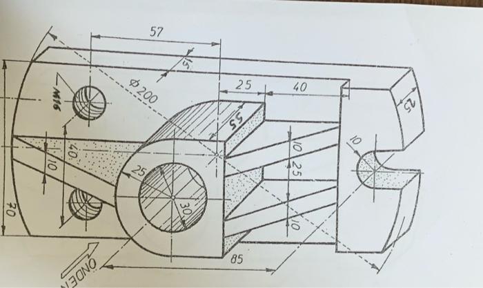 Solved draw three views, front left and top views. | Chegg.com