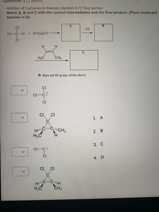 Solved point) Addition of Carbenes to Alkenes (Section 6.7)* | Chegg.com