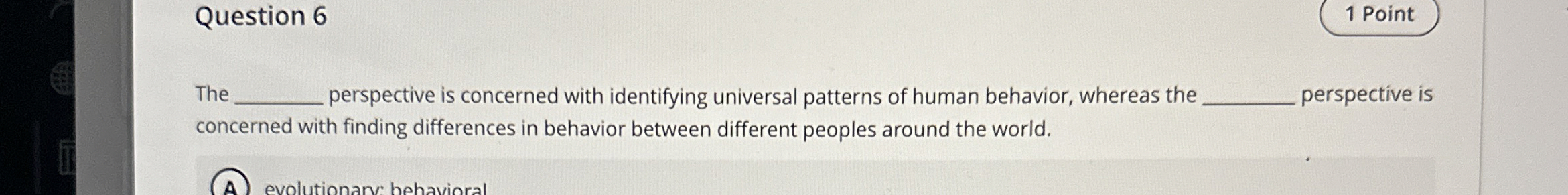 Solved Question 6Theperspective is concerned with | Chegg.com