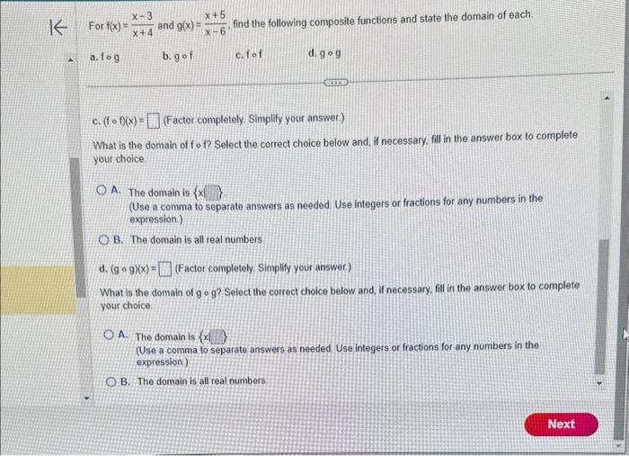 Solved For f(x)=x+4x−3 and g(x)=x−6x+5, find the following | Chegg.com