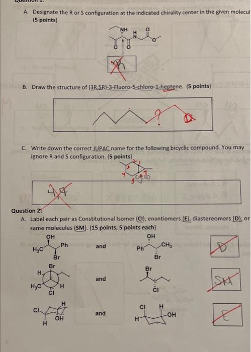 Solved A. Designate the R or S configuration at the | Chegg.com